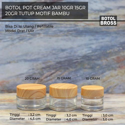 Jual Botol Jar Pot 10gr 15gr 20gr Krim / Cream Kaca Bening Tutup PVC ...