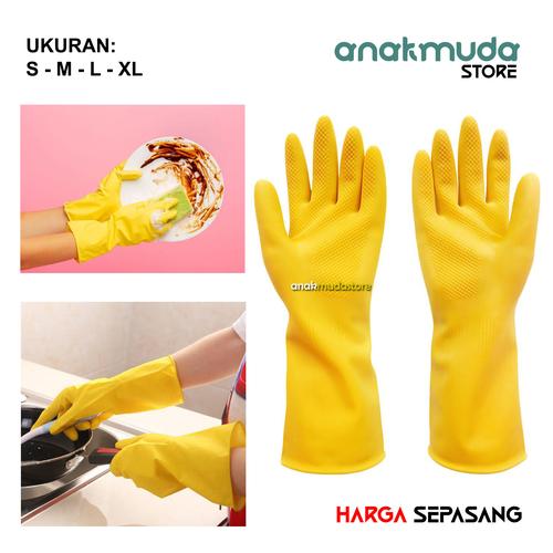 Jual Sarung Tangan Latex Cuci Piring Berkebun Cleaning Karet Anti Air ...