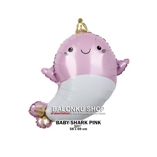 Jual Balon Foil Baby Shark Pink / Balon Baby Shark Pink / Balon Animal ...