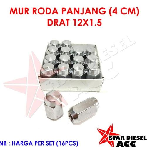 Jual Mur Roda Mobil Drat 12X1.5 Ukuran 4Cm Baut Roda Ford Ranger Mur ...