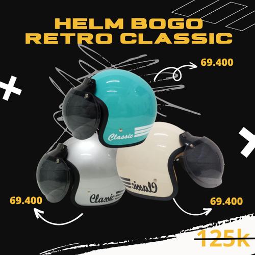 Jual Helm Bogo Classic Dewasa Pria Wanita Berhijab Kaca Cembung SNI ...