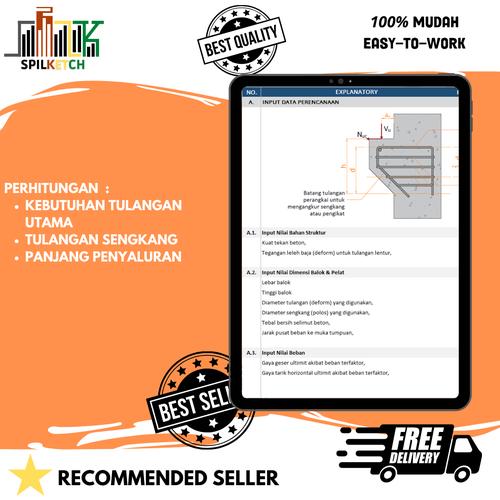 Jual Rumus Excell Perhitungan Penulangan Balok Konsol Struktur Beton ...