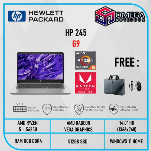 Jual HP 245 G9 RYZEN 5 5625 8GB 512SSD VEGA7 W11 14.0 SLIM BEZEL SLV ...