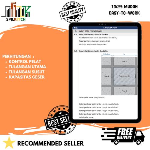 Jual Rumus Excell Perhitungan pelat dua arah Dalam metode desain ...