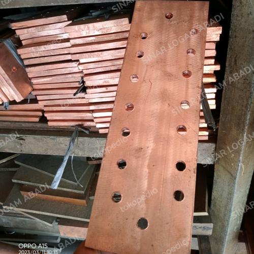Jual Plat Tembaga Busbar + Lobang 10mm x 100mm 300mm - Tembaga Murni ...
