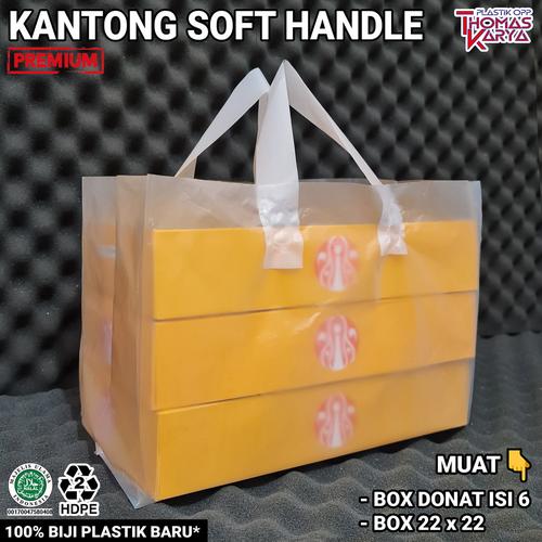 Jual Kantong Plastik Dove Transparan Model Soft Handle Motif HD Box ...