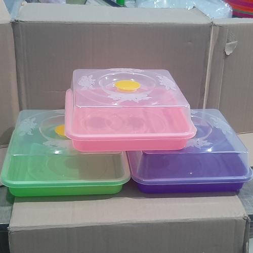 Jual Tempat Kue / Tempat Bolu / Tempat Roti Segi / Persegi + Tutup ...