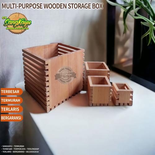 Jual Kotak penyimpanan serbaguna kayu mini wood crate wooden storage ...