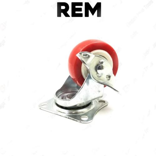 Jual Roda caster 2"inch Hidup Rem trolley lemari troli etalase PVC PU ...