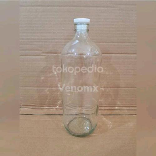 Jual Botol Kaca 1 liter BARU + tutup putih / Botol Jamu Bensin - Kab ...