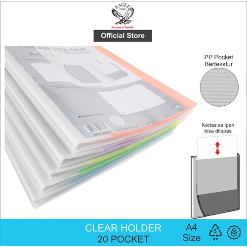 Jual EAGLE FILES Clear Holder A4 / Document Keeper / Display Book 20 ...