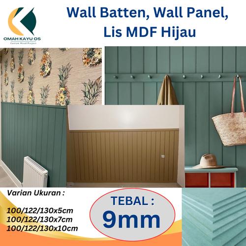 Jual Wall Batten Mdf Hijau / Wall Panel MDF / Dekorasi Dinding MDF Lis MDF - 9mm, Lis 100x3cm ...