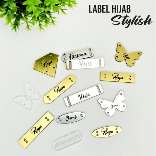 Jual LABEL LEBEL AKRILIK & GRAVOPLY CUSTOM DESAIN REBRANDING MERK HIJAB ...