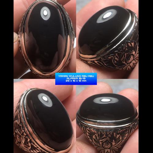 Jual Cincin Batu Akik Yaman Hitam Pandan Abu Hajar Motif Gambar Unik ...