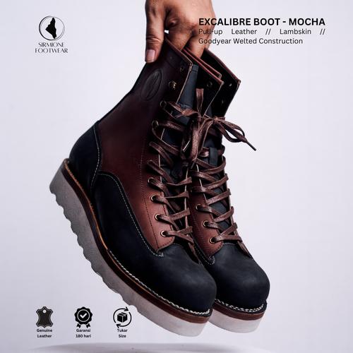 Promo SIRMIONE PRO - Excalibre Boot Mocha - Sepatu Kulit Pria Wanita - 38 Cicil 0% 3x - Kab ...