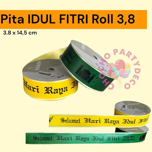 Jual Pita LEBARAN IDUL FITRI Roll 3,8 / Selempang IDUL FITRI - Gold ...