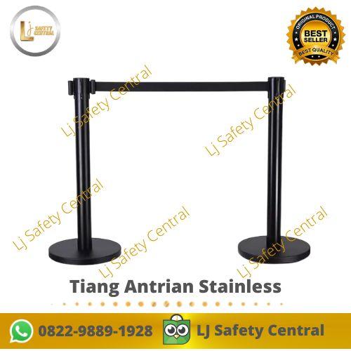 Promo Tiang Antrian Stainless Hitam Queue Line - Pita Kuning - Jakarta ...