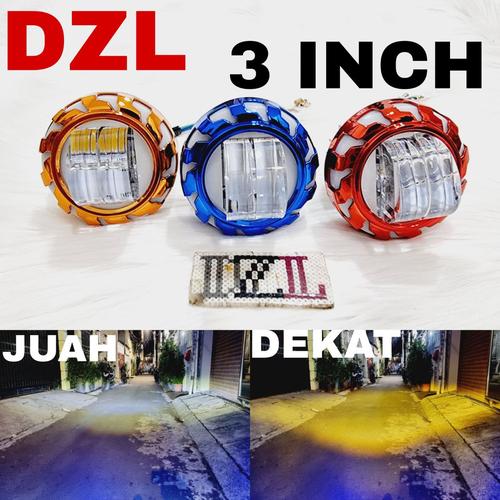 Jual lampu utama led gen 3 projie mini 3 inch 8d daymaker 2 mata 2 ...