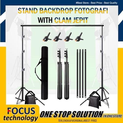 Jual Bracket Stand Backdrop Foto Studio 190x300 cm / Tiang Background ...