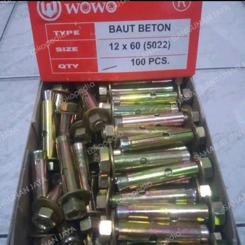 Jual BAUT DINABOLT/DYNABOLT/BAUT BETON M 12x60 MM (5022) WOWO - Jakarta ...