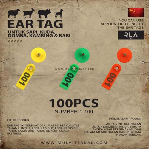 Jual 100pcs Eartag Number - Penanda Kuping Kambing - Domba - Ear Tag ...