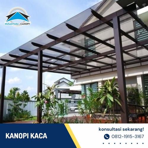 Jual Canopy atap kaca / kanopi atap tempered glass Minimalis modern ...