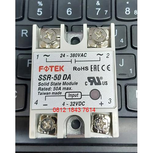 Jual Fotek SSR-50-DA Solid State Relay Input 4-32Vdc Output 24-380Vac 50A - Jakarta Barat ...