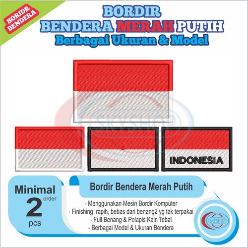 Jual Bordir Komputer Bendera Indonesia Merah Putih Berbagai Ukuran ...