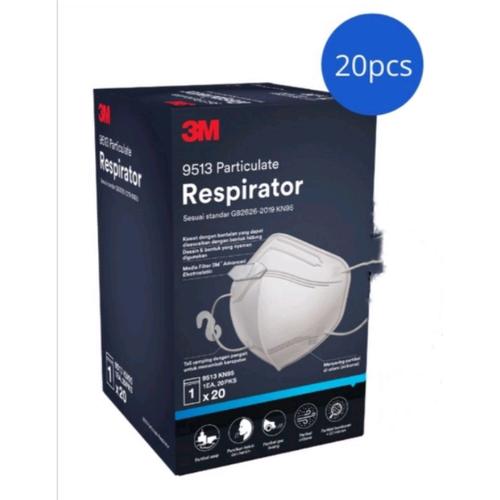 Promo masker 3M respirator KF94 isi 20 pcs white - KN95 9513 putih, 1 ...