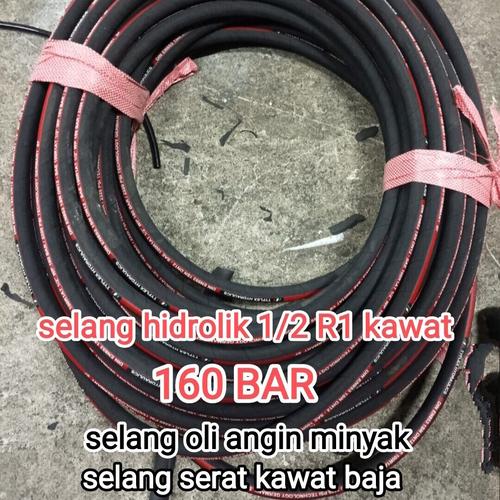 Jual selang angin oli minyak selang hidrolik 1/2 R1 selang serat kawat ...