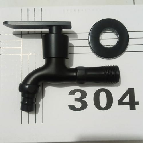 Jual KRAN TAMAN STENLIS HITAM/KRAN MESIN CUCI/KRAN AIR WUDHU 1/2 INCH ...