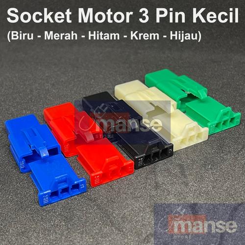 Jual Socket Motor 3 Pin Kecil / Soket Konektor Kabel 3 Pin Warna (Set ...