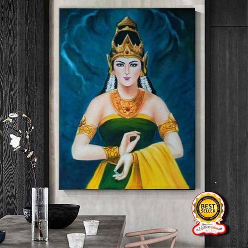 Jual lukisan ibu ratu kidul lengkap dengan bingkai hitam minimalis ...