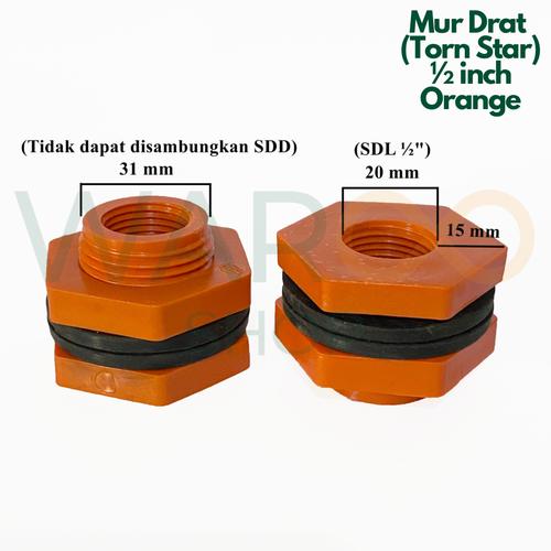 Promo Mur Drat Tandon Tangki Air Napel Verloop Ring Star PVC Toren 1/2 ...