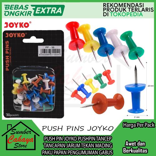 Jual PUSH PIN JOYKO PUSHPIN TANCEP TANCAPAN JARUM TEKAN MADING PAKU ...