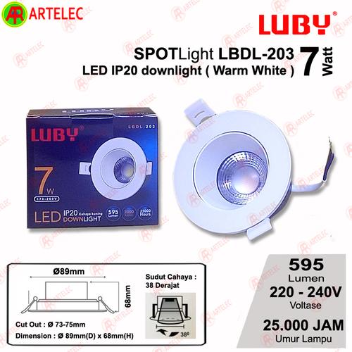 Jual Led Downlight Spot-light LUBY LBDL-203 7W Lampu sorot tanam bulat ...