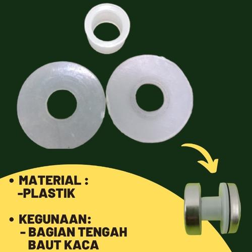 Jual Ring + cincin plastik putih untuk baut kaca railing tangga - Kota ...