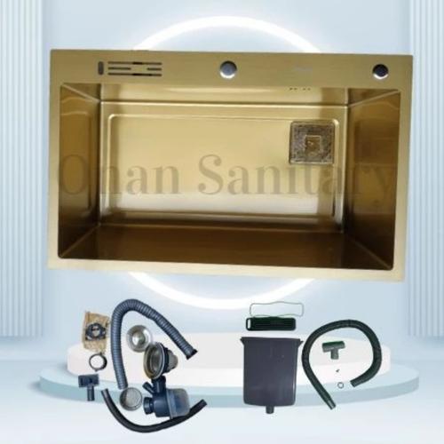 Jual BAK CUCI PIRING ONAN 1 LUBANG 80x50 GOLD KITCHEN SINK EMAS 8050 ...