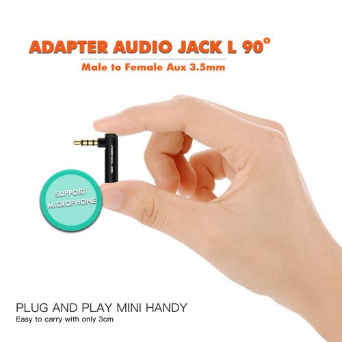 Jual Sambungan Jack Audio L Shape Earphone Gaming Male to Female Aux 3 ...