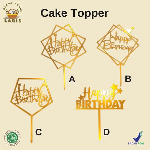 Jual Cake Topper HBD (Tersedia 12 Varian) - J - Kota Malang - Tobaku ...