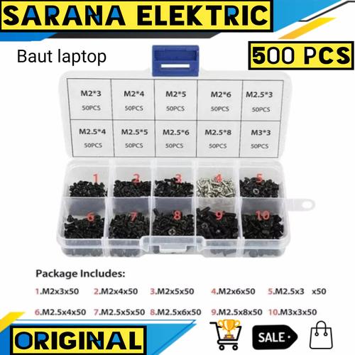 Jual BAUT SCREW SEKRUP PC KOMPUTER LAPTOP 500PCS SKRUP MINI M1 M2 KECIL ...