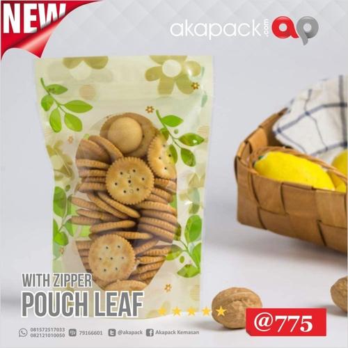 Jual KEMASAN STANDING POUCH LEAF packaging window dengan zipper 14x20 ...