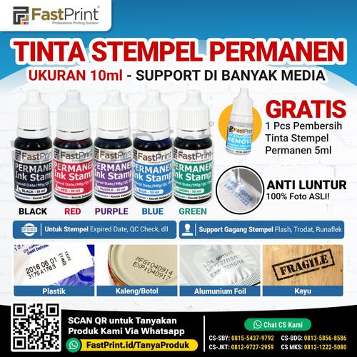 Jual Fast Print Ink Tinta Stempel Permanen Expired Date Plastik Besi 10 ...