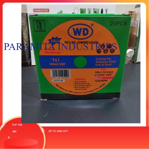 Jual WD CUTTING 1 PACK 20 PCS - MATA GERINDA POTONG BESI 4" ORIGINAL ...