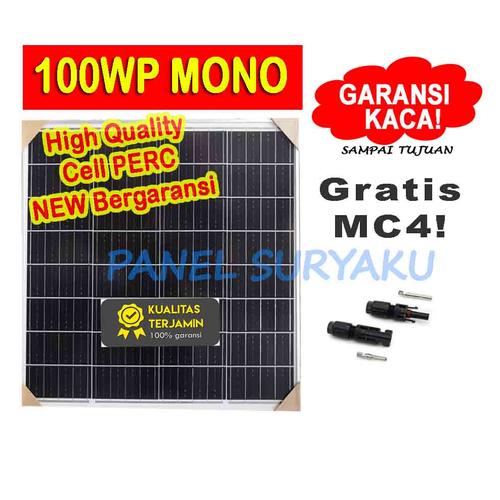 Jual Panel Surya 100wp Monocrystalline Mono FREE MC4 - Khusus GOSEND ...