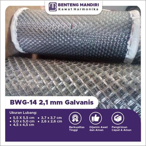 Jual Kawat Pagar Harmonika Galvanis 2,1mm BWG-14 Futsal Variasi Ukuran - 5 x 5cm - Kota ...