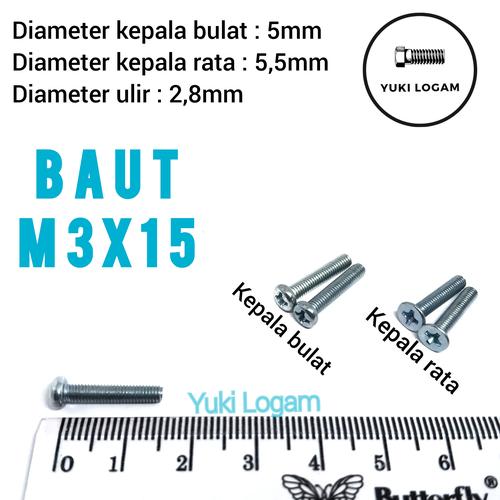 Jual 100 pcs baut M3x15 PH/JP elektronika transistor final besi aluminium - Kota Surabaya - Yuki ...