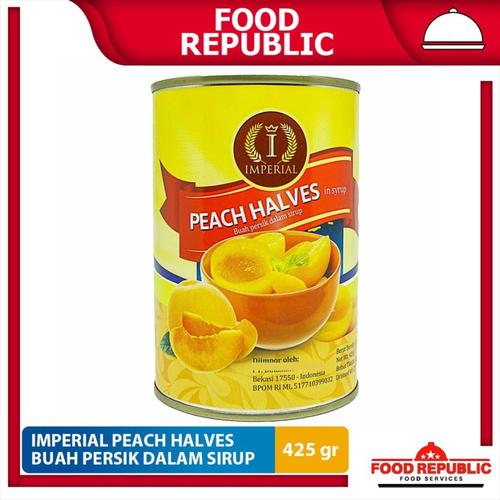 Jual BUAH PERSIK KALENG IMPERIAL 425GR - CANNED PEACH HALVES IN SYRUP ...
