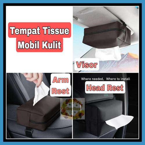 Jual Tempat Tissue Mobil Kulit 3in1 Headrest Armrest Visor Premium ...