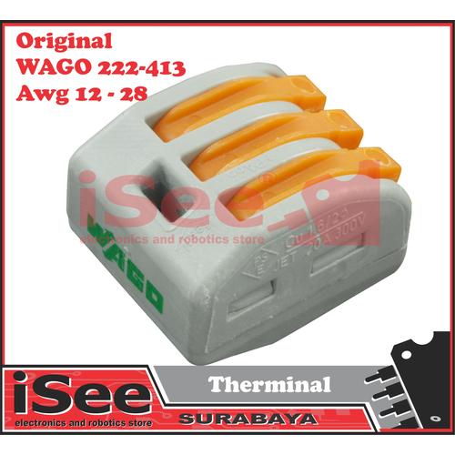 Jual Original wago 222-413 quick connector 3p 3 pin konektor sambungan ...